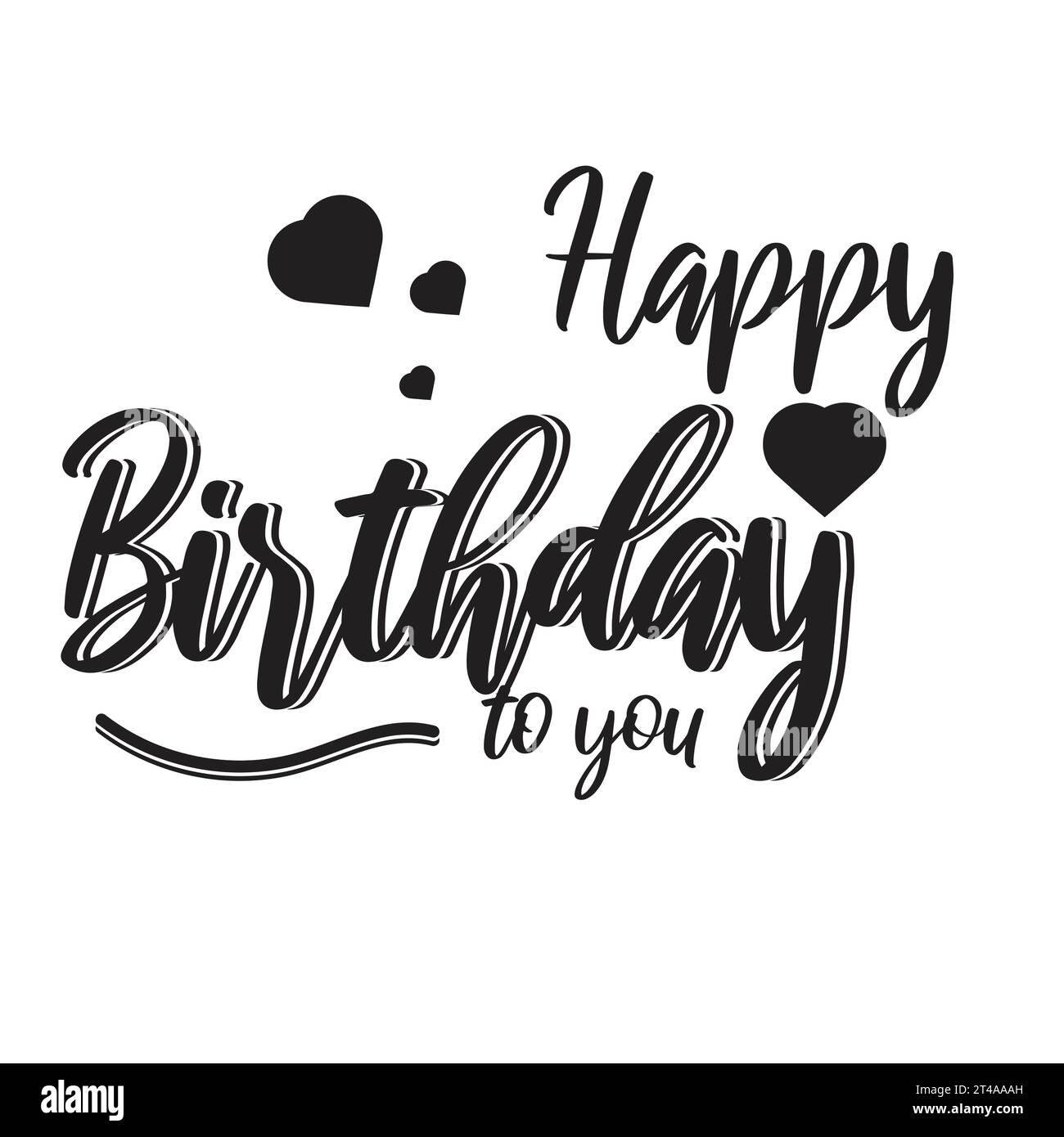 Happy birthday lettering text banner black color Vector Image Stock ...