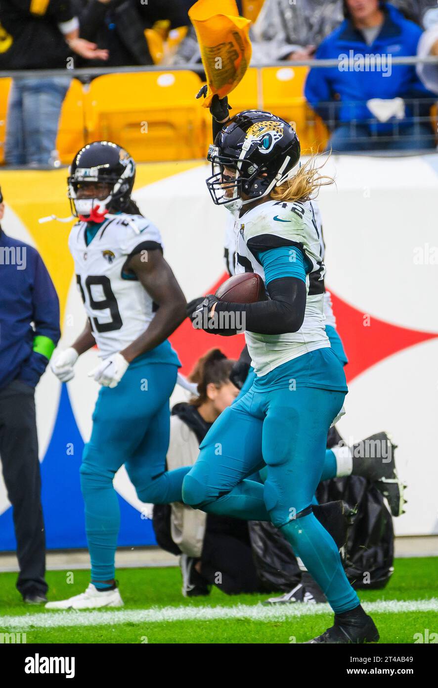 Pittsburgh, United States. 29th Oct, 2023. Jacksonville Jaguars safety ...