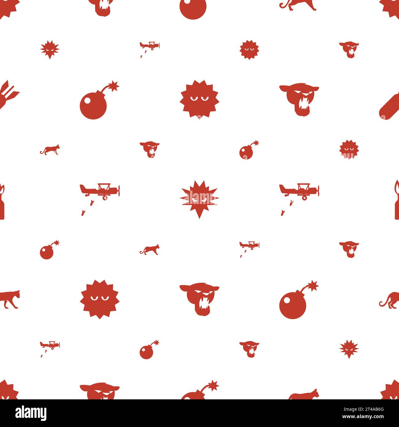 Attack icons pattern seamless white background Vector Image Stock ...