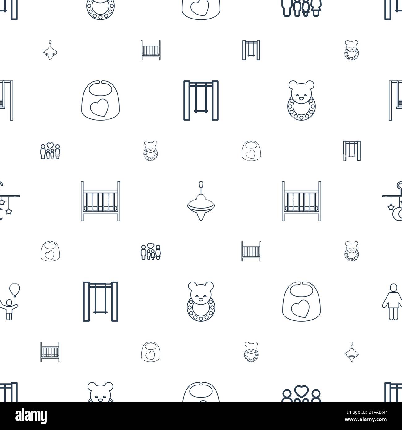 Kid icons pattern seamless white background Vector Image Stock Vector ...