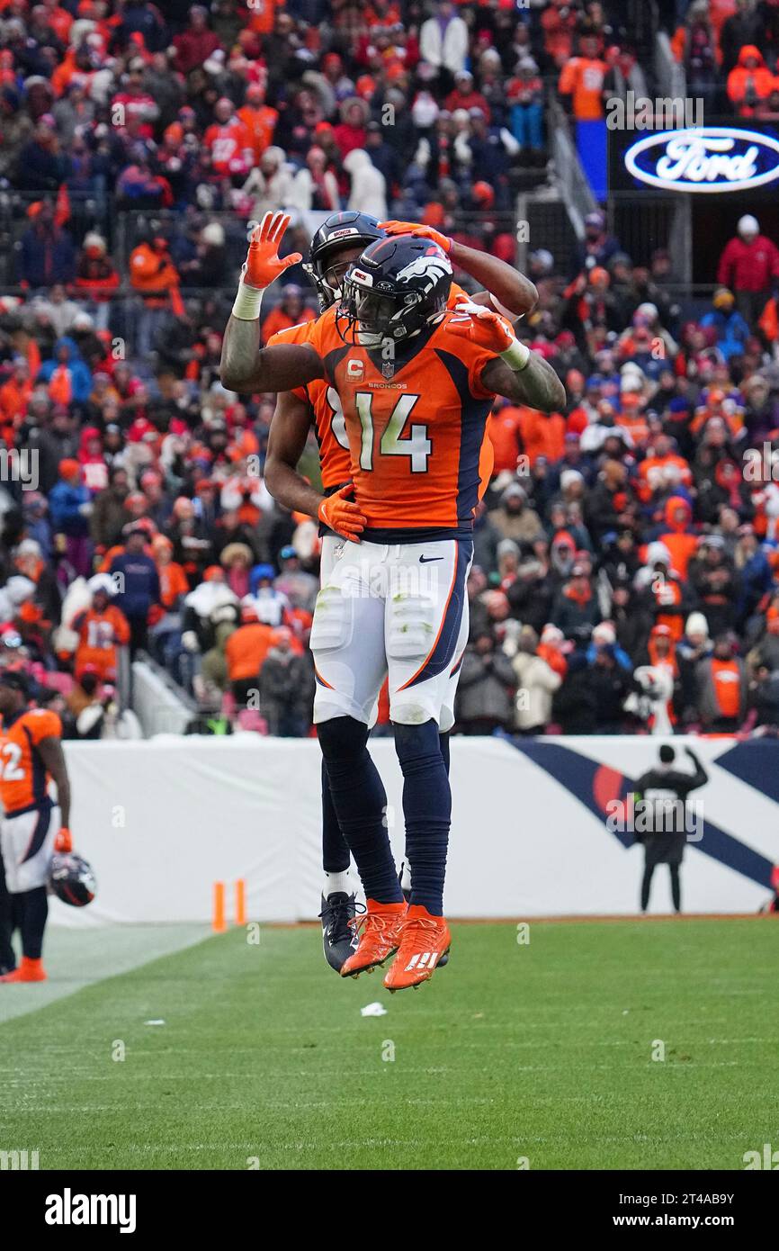 Denver Broncos wide receiver Courtland Sutton (14) celebrates a ...