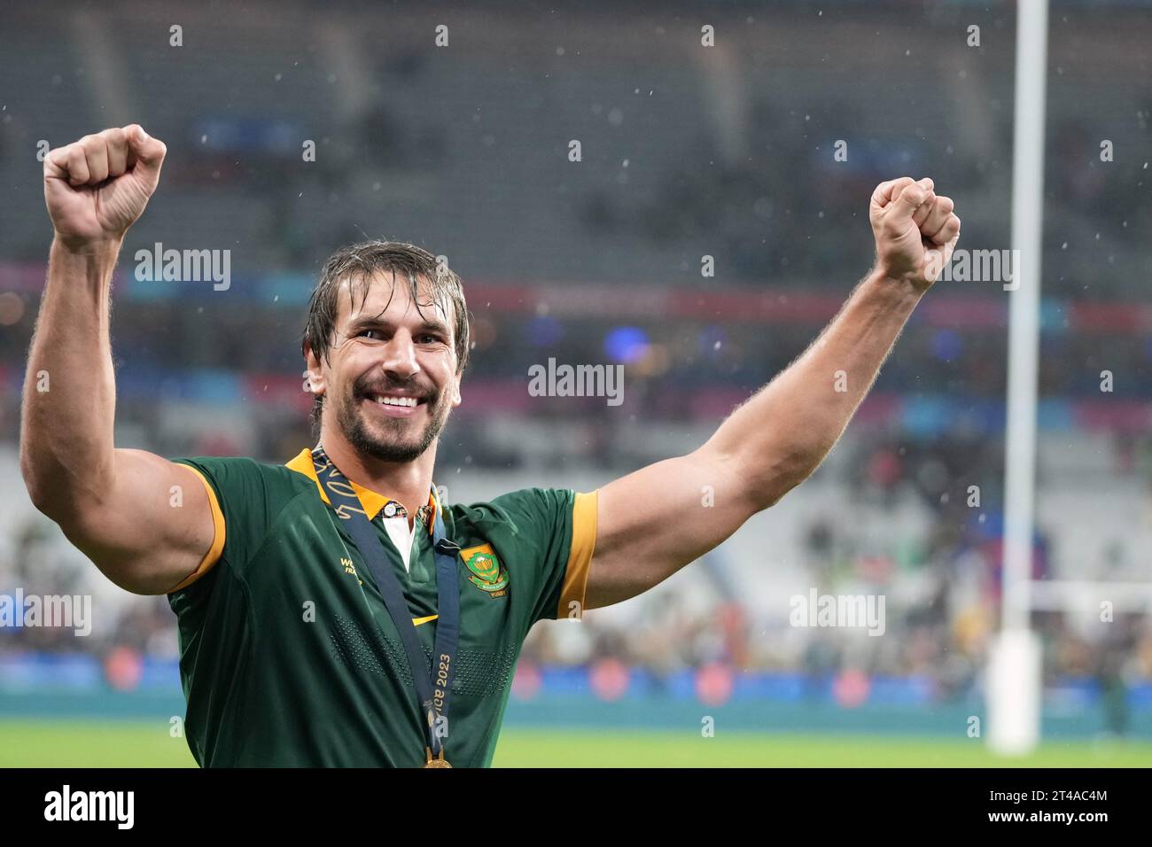 South Africa's Eben Etzebeth celebrates after the 2023 Rugby World Cup ...