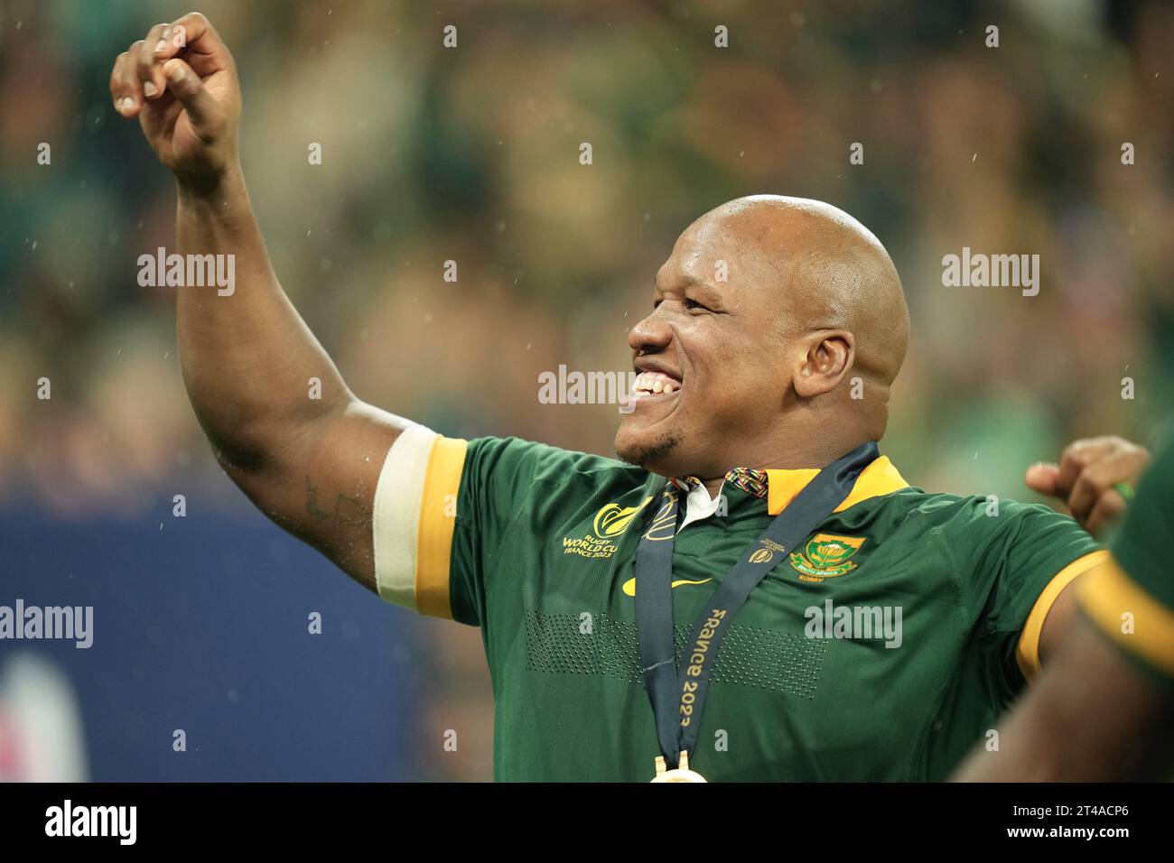 South Africa's Mbongeni Mbonambi celebrates after the 2023 Rugby World ...