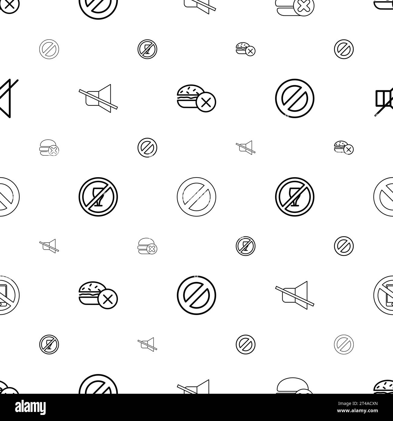 Prohibited icons pattern seamless white background Stock Vector Image ...