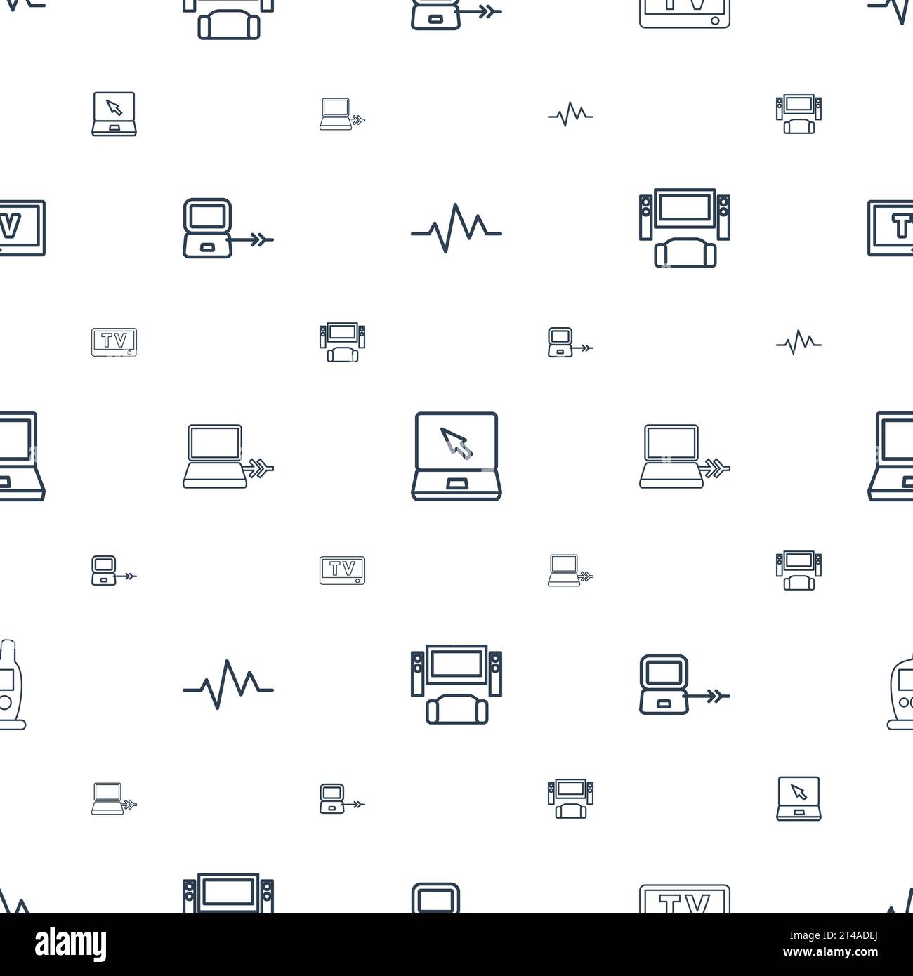 Monitor icons pattern seamless white background Vector Image Stock ...