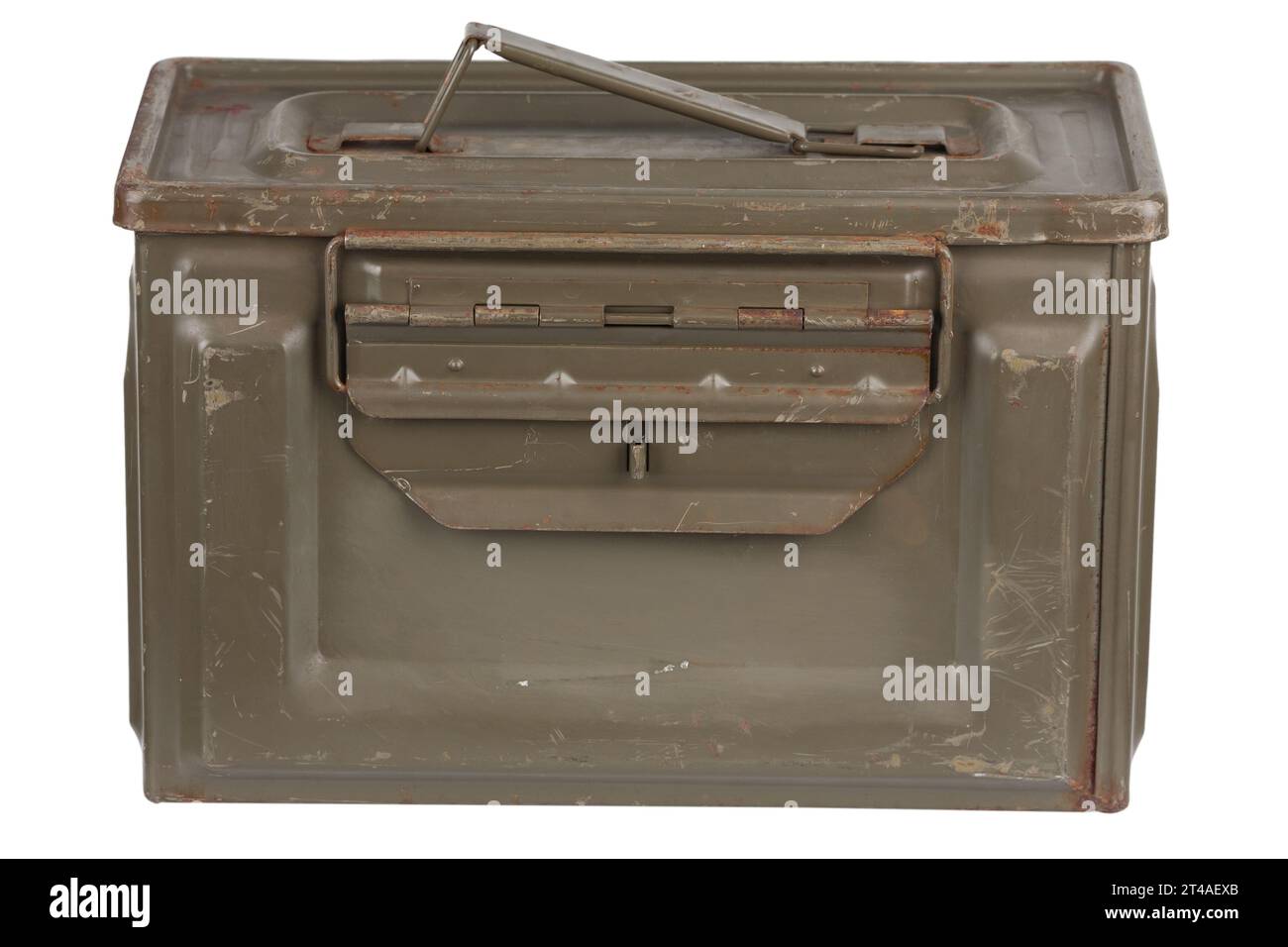 US army green metal .50 cal. ammo box isolated on white Stock Photo - Alamy
