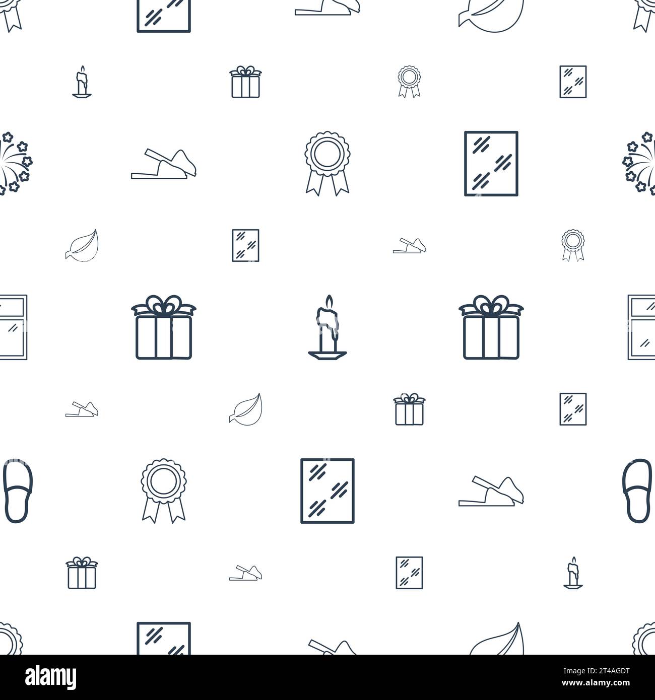 Decorative icons pattern seamless white background Stock Vector Image ...