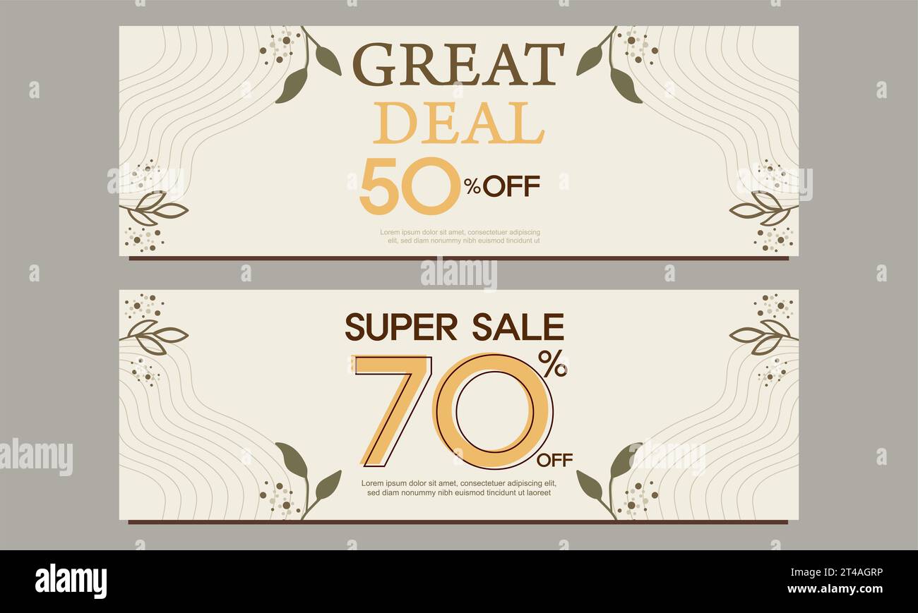 great deal horizontal banner template design with floral and flower ...