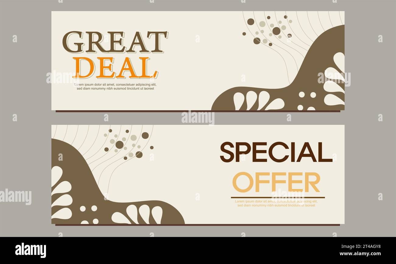 great deal horizontal banner template design with floral and flower ...