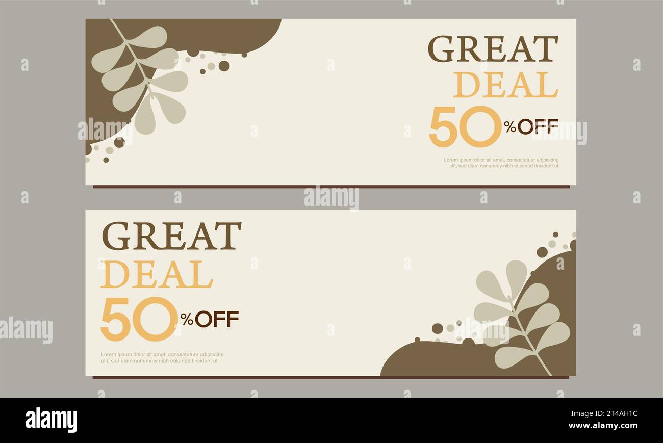 great deal horizontal banner template design with floral and flower ...