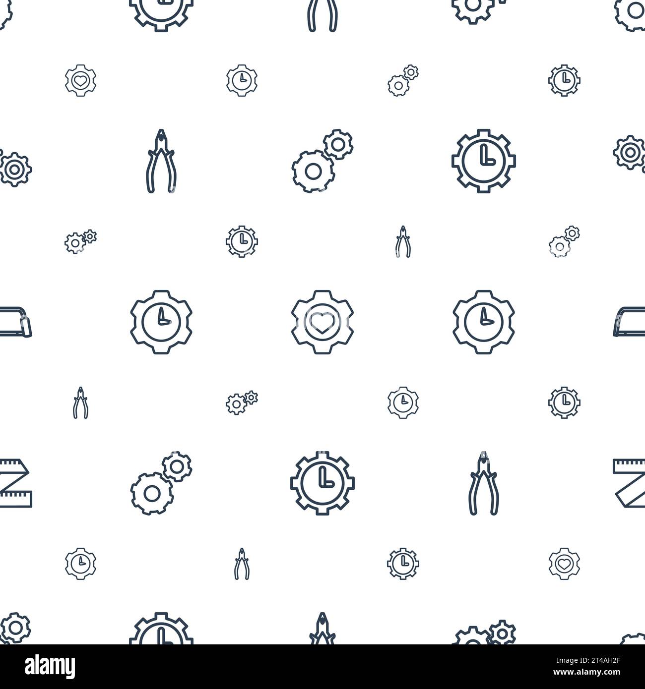 Mechanical icons pattern seamless white background Stock Vector Image ...
