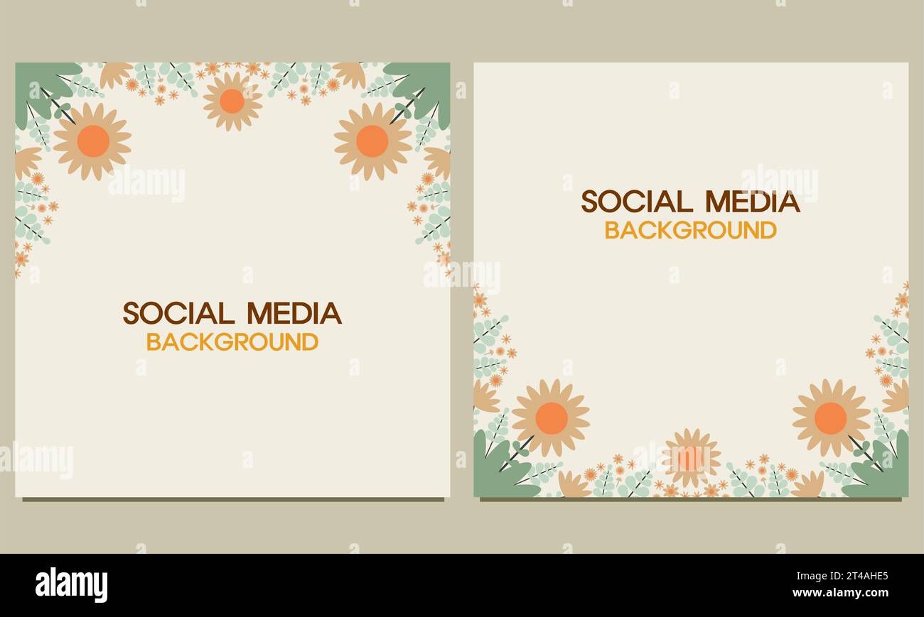 social media post background with natural floral ornament. Suitable for ...