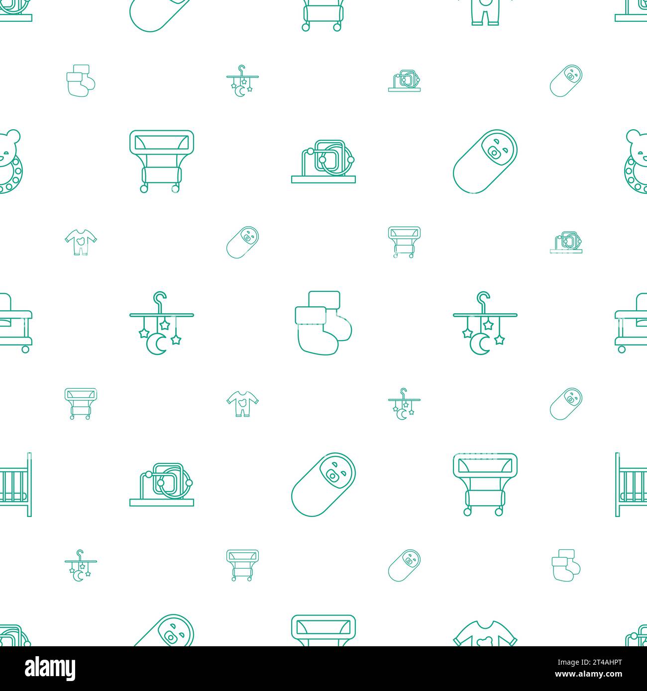 Newborn icons pattern seamless white background Vector Image Stock ...