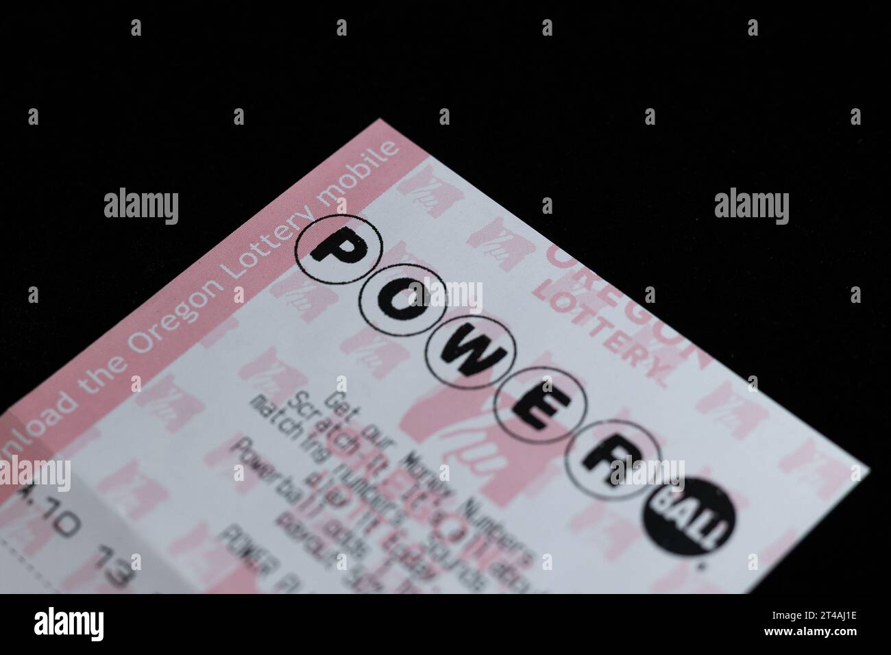 An Oregon Powerball ticket Stock Photo - Alamy