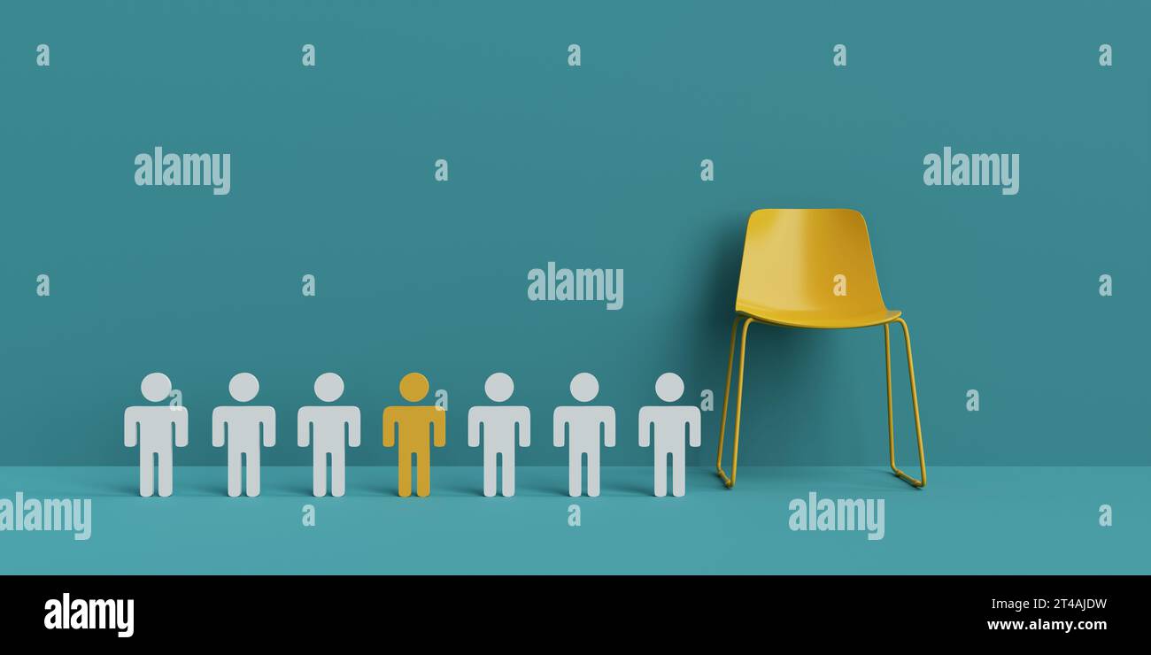 Concept background with chairs for job interviews and people ...