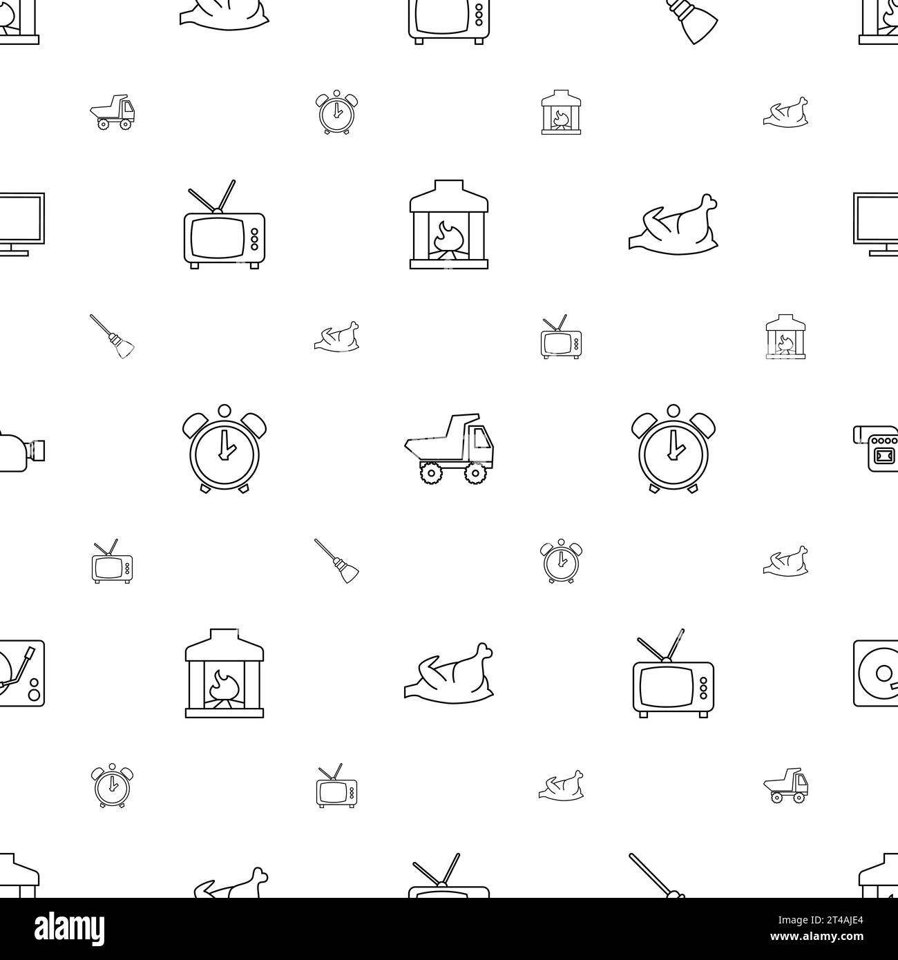 Old icons pattern seamless white background Vector Image Stock Vector ...