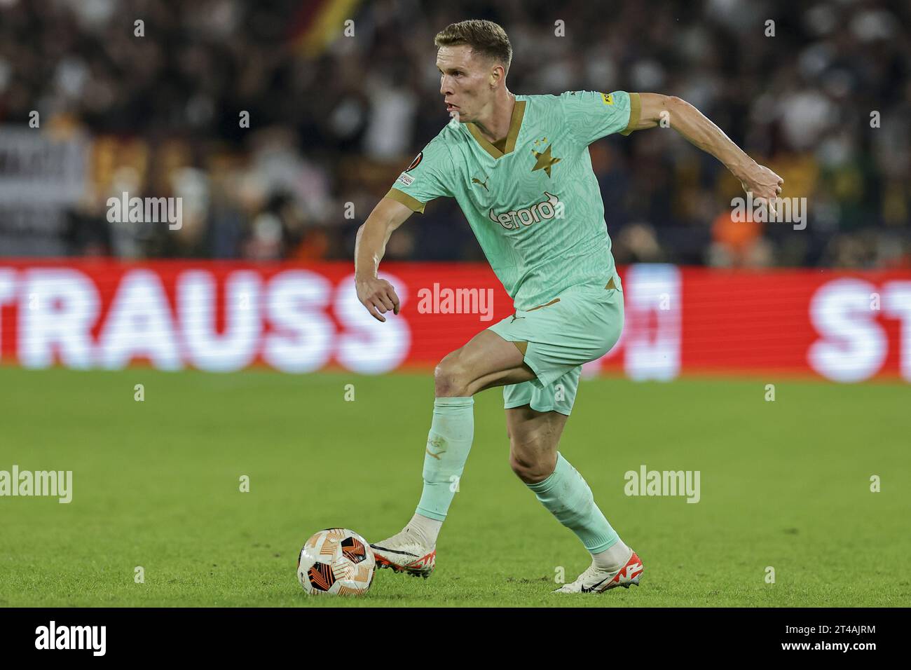 Rome, Italy. 26th Oct, 2023. Slavia Prague's Czech midfielder Lukas ...