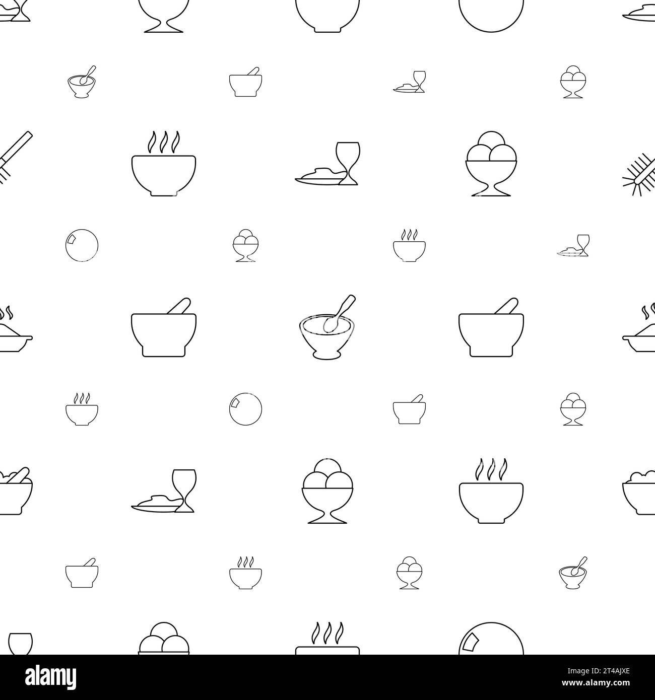Bowl icons pattern seamless white background Vector Image Stock Vector ...