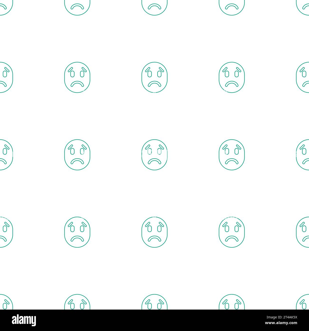 Sad emot icon pattern seamless white background Vector Image Stock ...