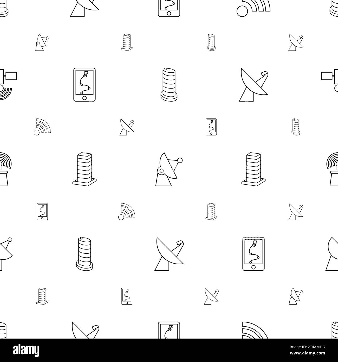 Satellite icons pattern seamless white background Vector Image Stock ...