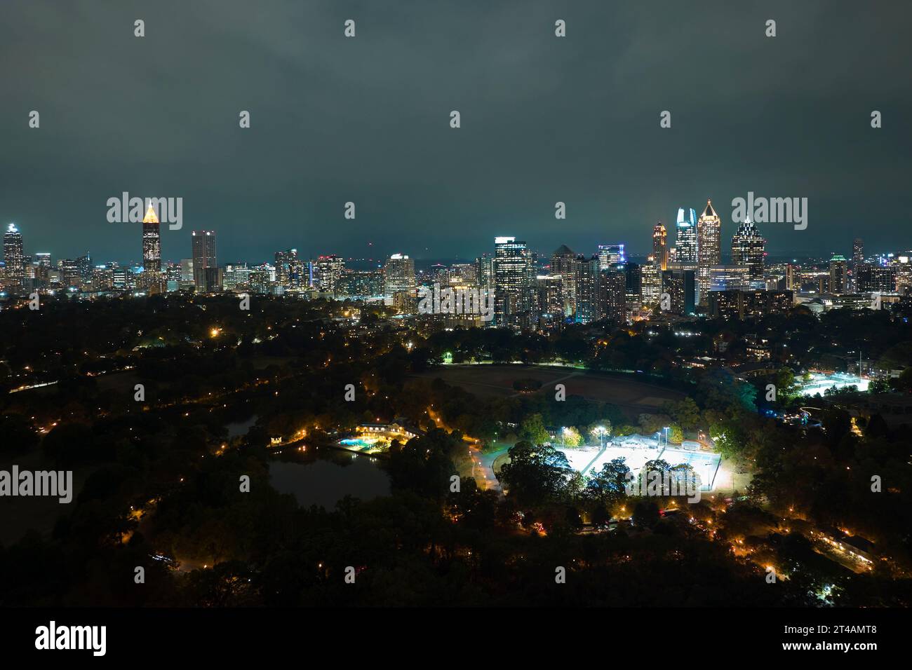 Aerial view of downtown district of Atlanta city in Georgia, USA ...