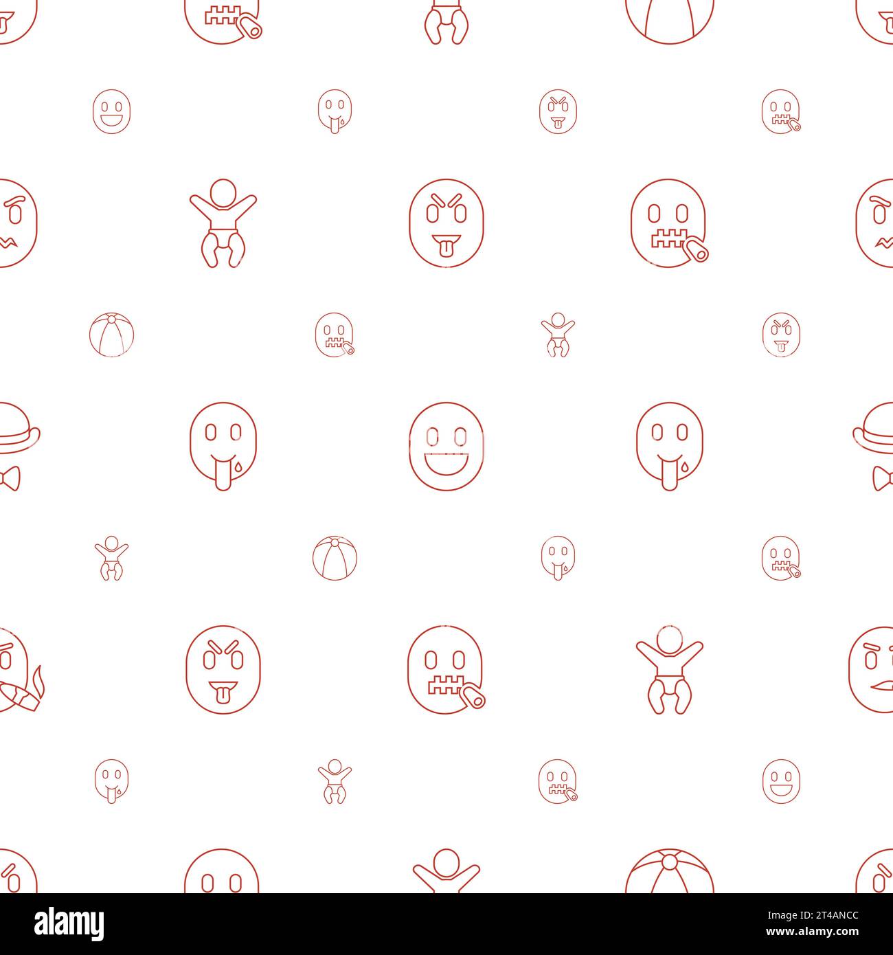 Funny icons pattern seamless white background Vector Image Stock Vector ...