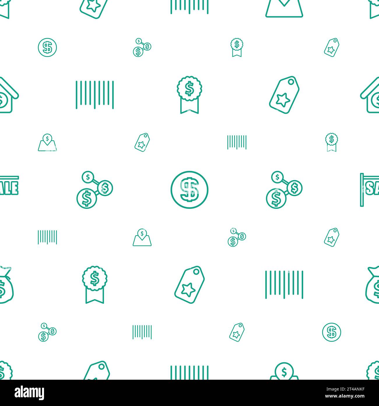 Price icons pattern seamless white background Vector Image Stock Vector ...