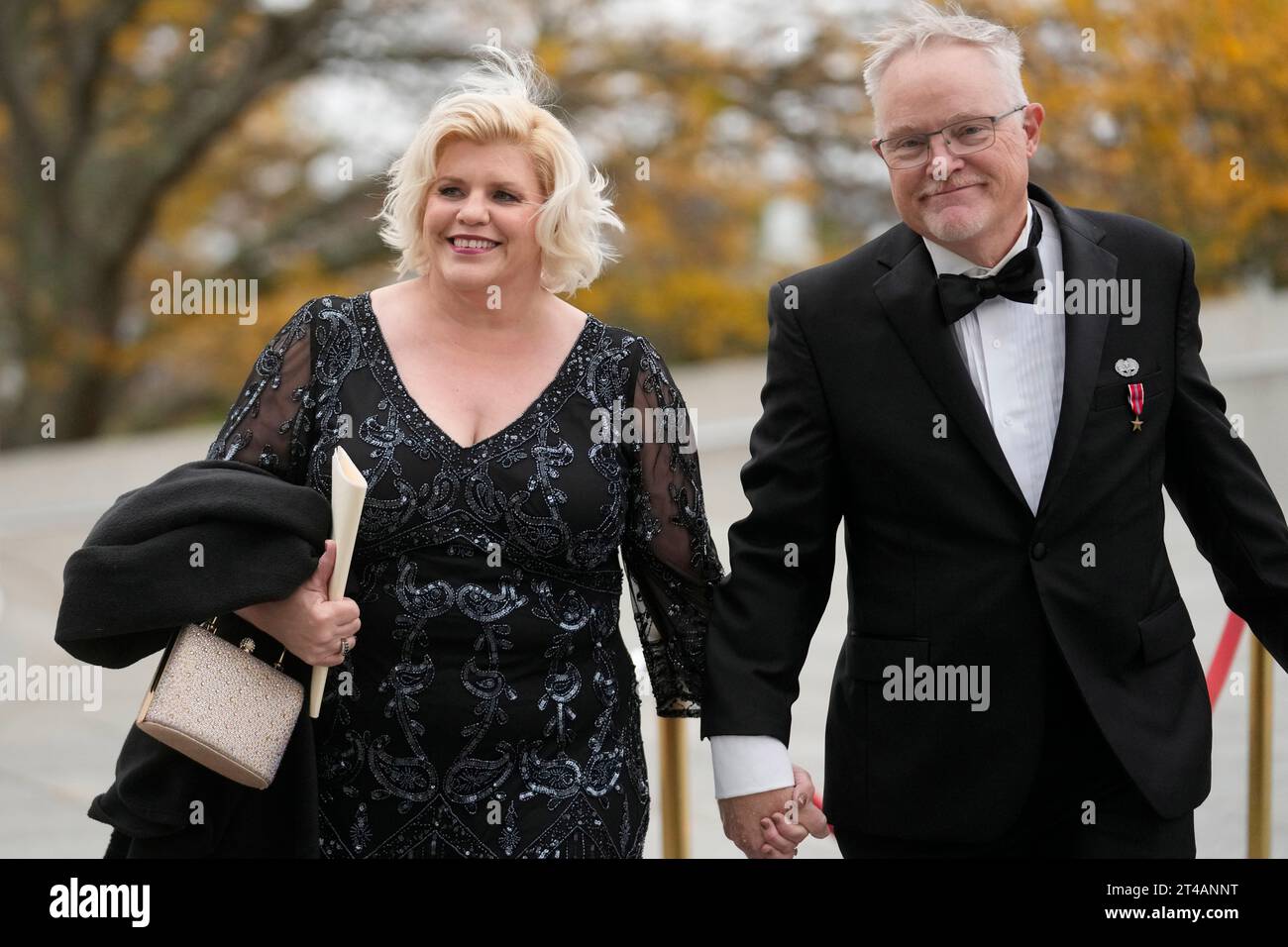 South Carolina state Sen. Penry Gustafson, R-Camden, left, arrives with ...