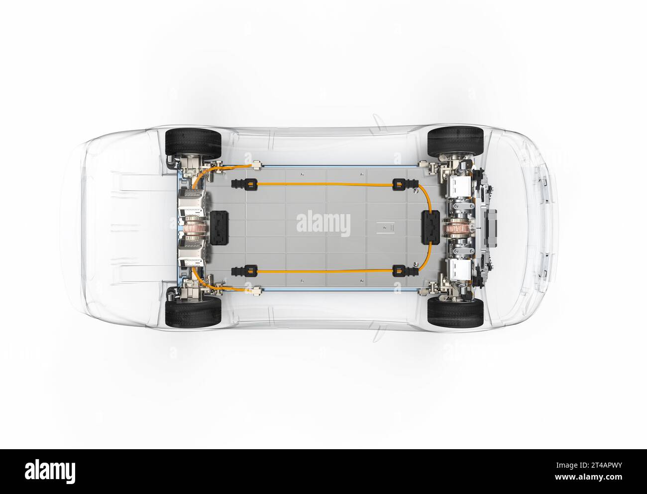 3d rendering electric car battery with pack of battery cells module on ...