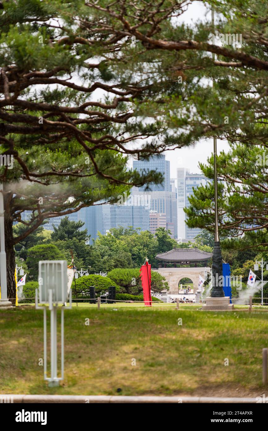 Seoul, South Korea - Aug 15, 2023: The tourists are visiting Cheong Wa ...