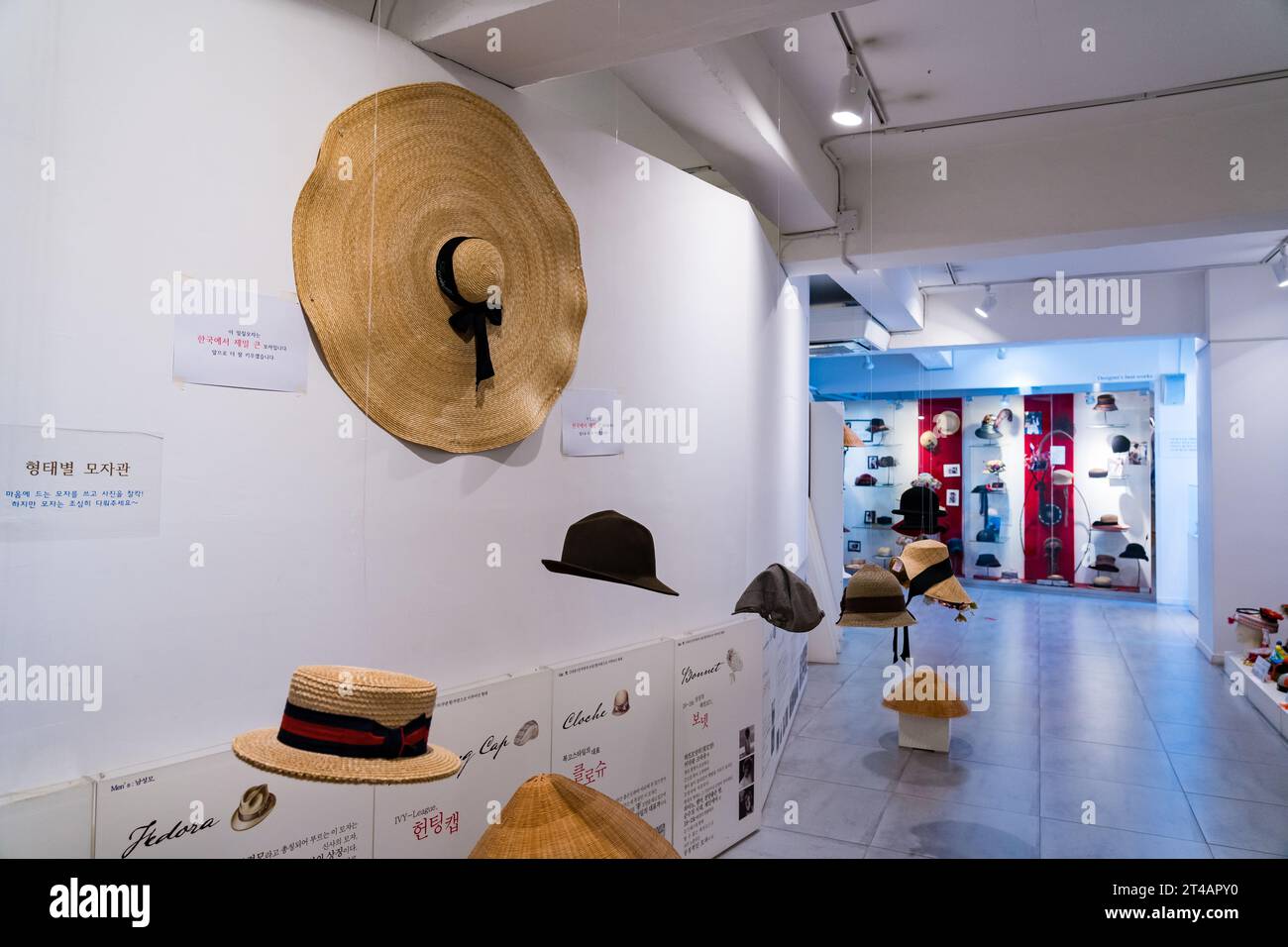 Jeonju, South Korea, May 24, 2023: Old traditional style of Hat display ...
