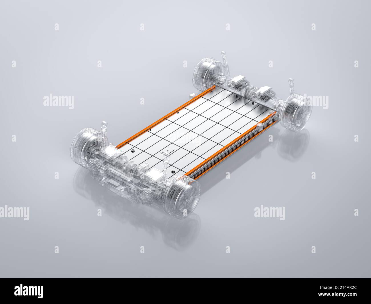 3d rendering electric car battery with pack of battery cells module on ...