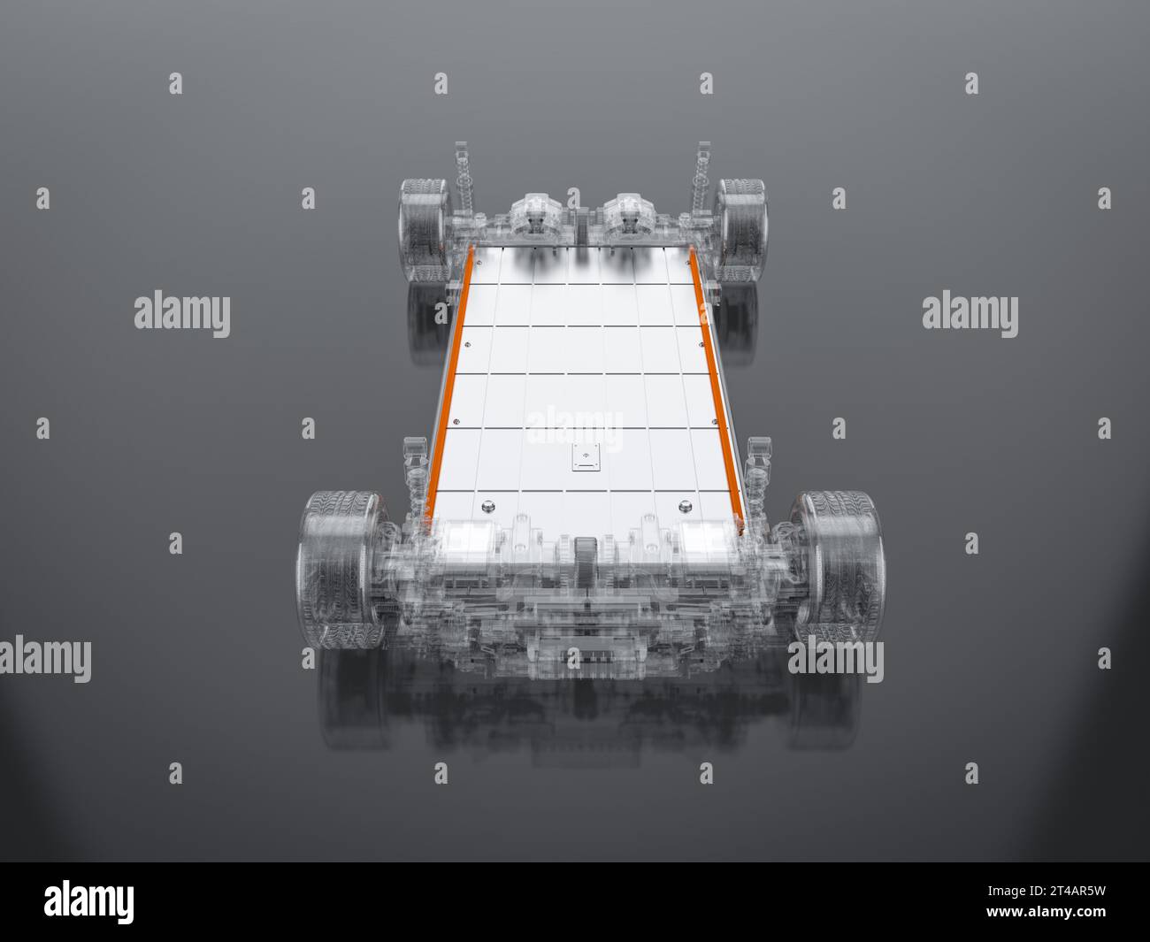 3d rendering electric car battery with pack of battery cells module on ...