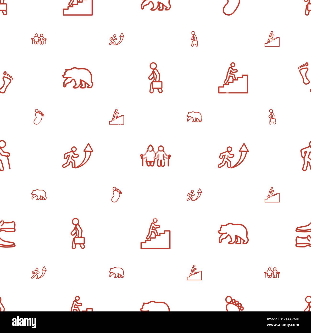 Walking icons pattern seamless white background Vector Image Stock ...