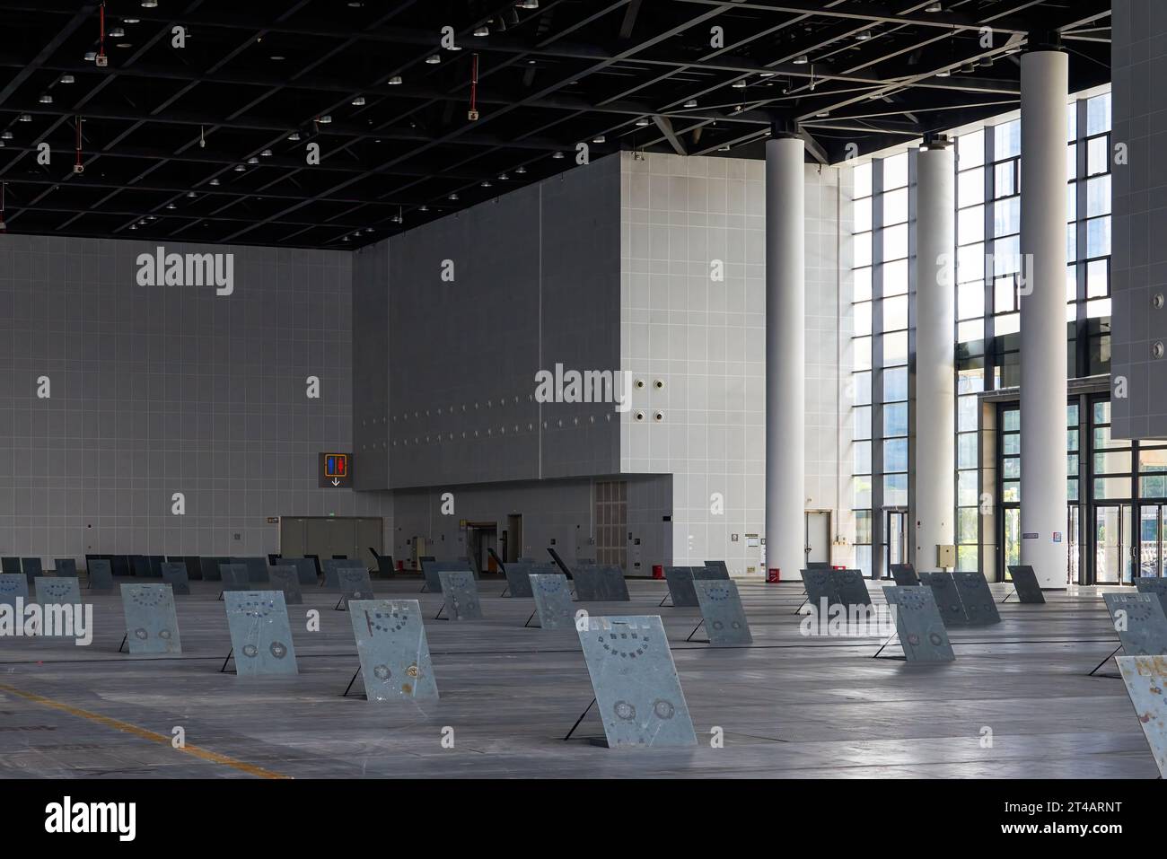 Interior view of the large exhibition hall at Nanning Convention and ...