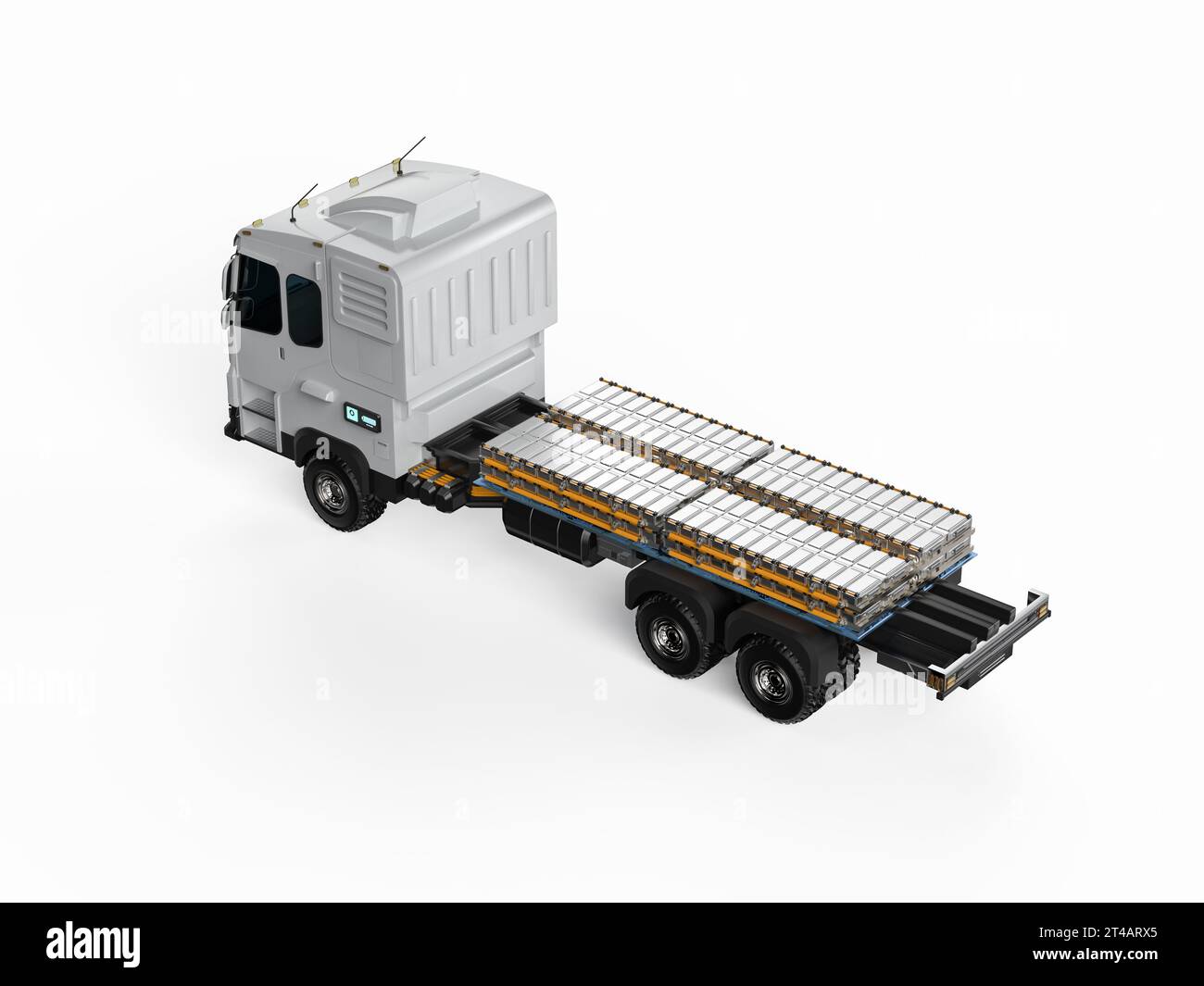3d rendering ev logistic trailer truck or electric vehicle lorry with ...