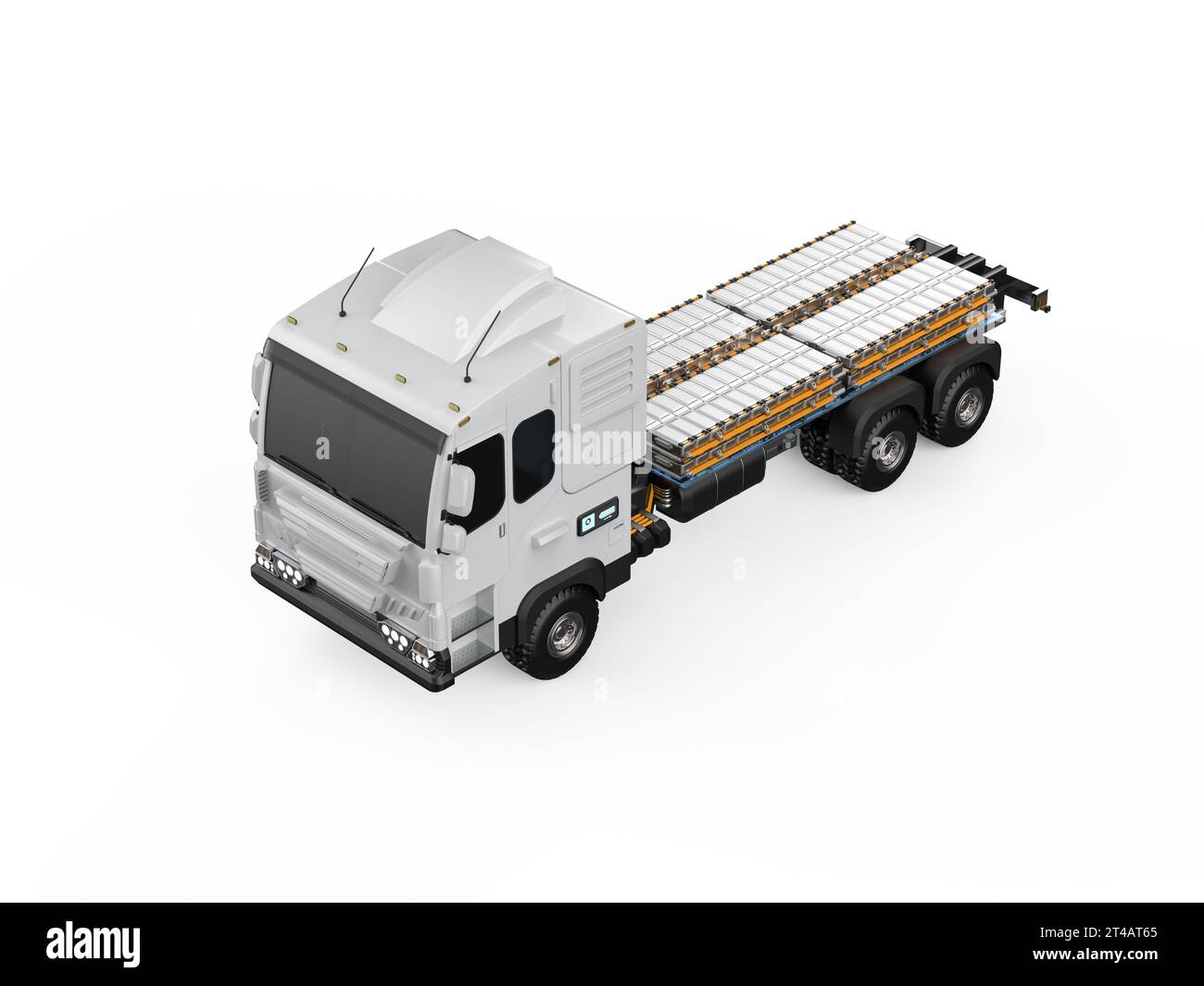 3d rendering ev logistic trailer truck or electric vehicle lorry with ...