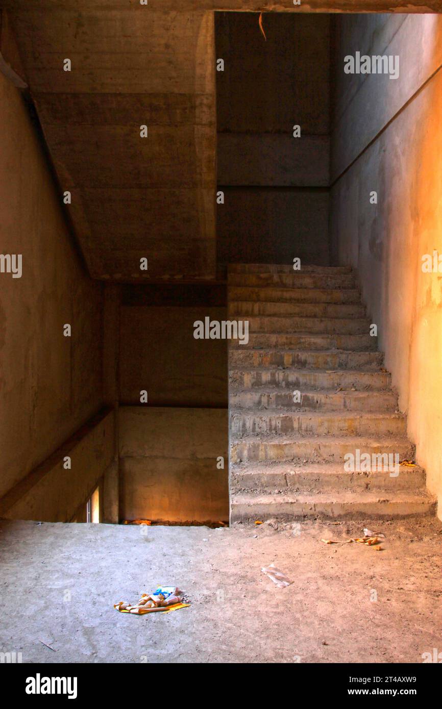 Unfinished stairs, closeup of photo Stock Photo - Alamy