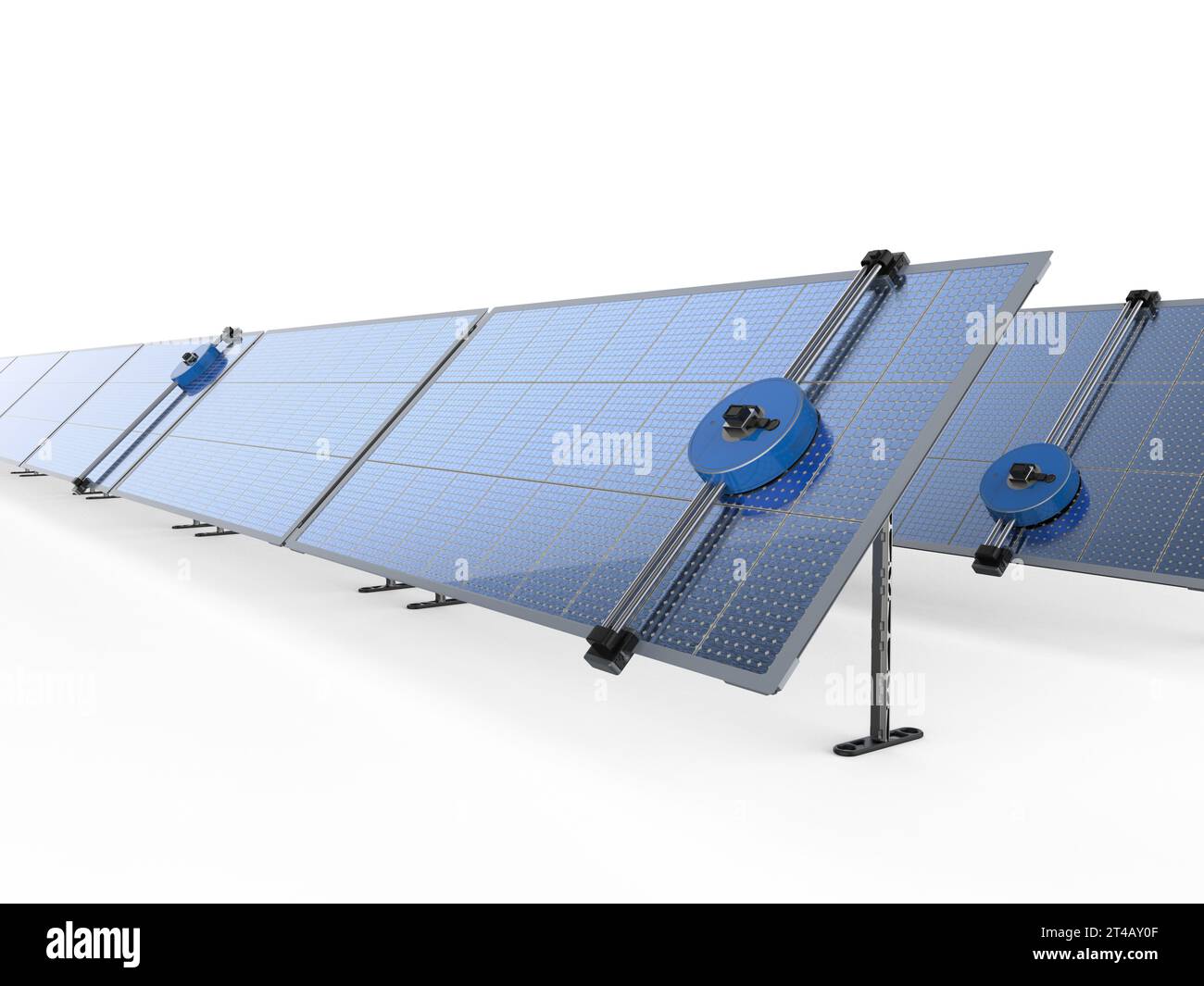 3d rendering automation robotic arms clean solar panels Stock Photo - Alamy