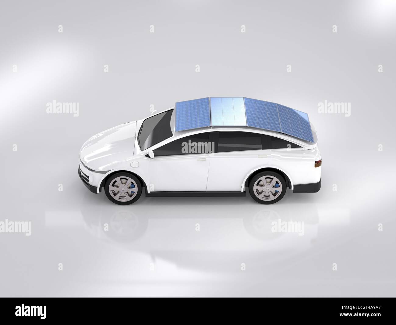 3d rendering white ev car or electric vehicle with source of energy ...