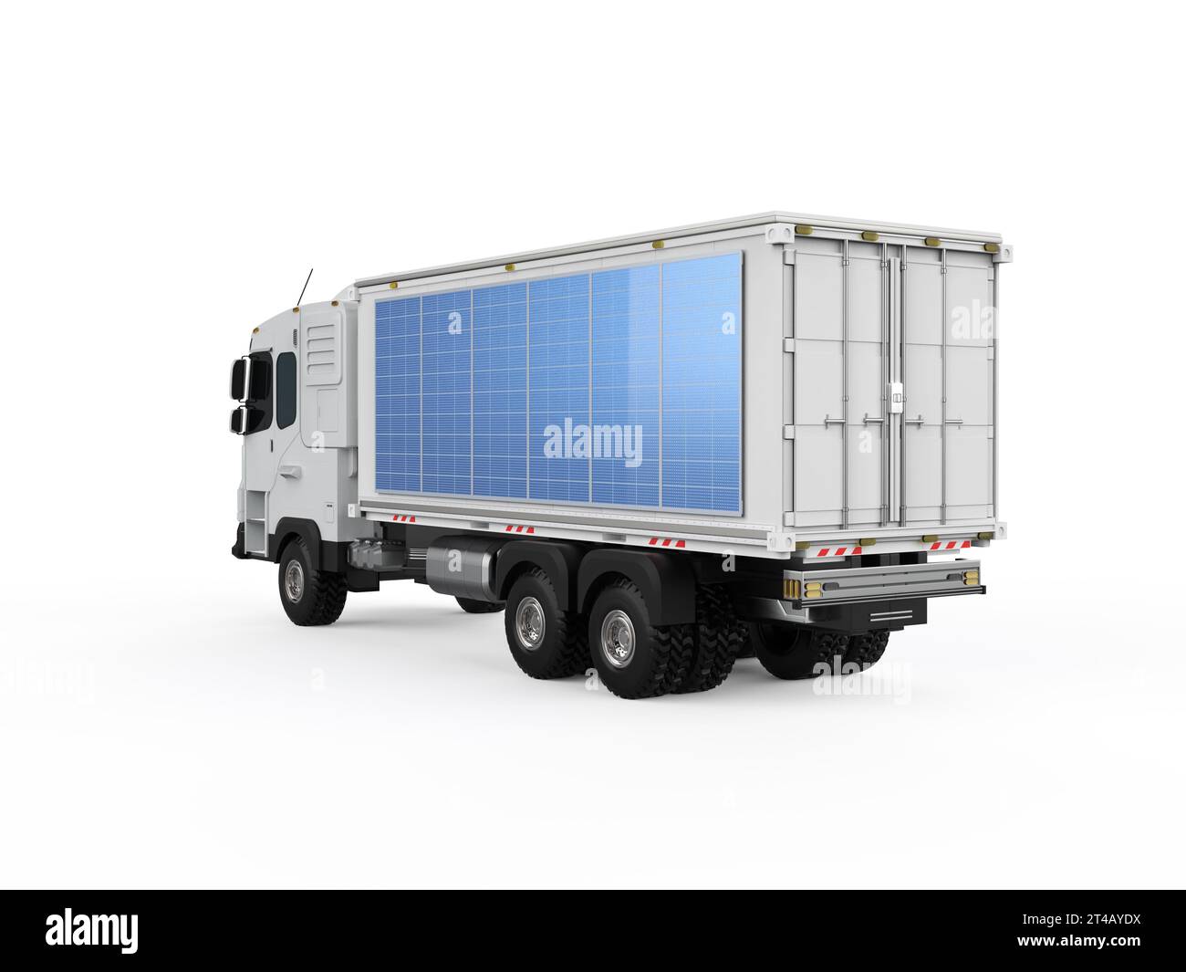 3d rendering ev logistic trailer truck or electric vehicle lorry with ...