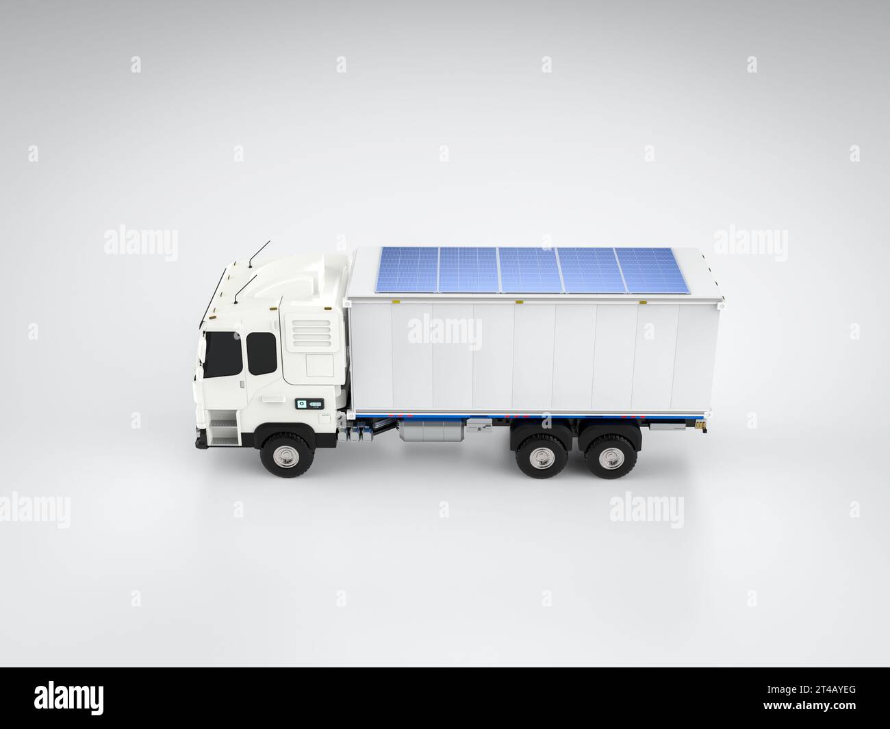 3d rendering ev logistic trailer truck or electric vehicle lorry with ...