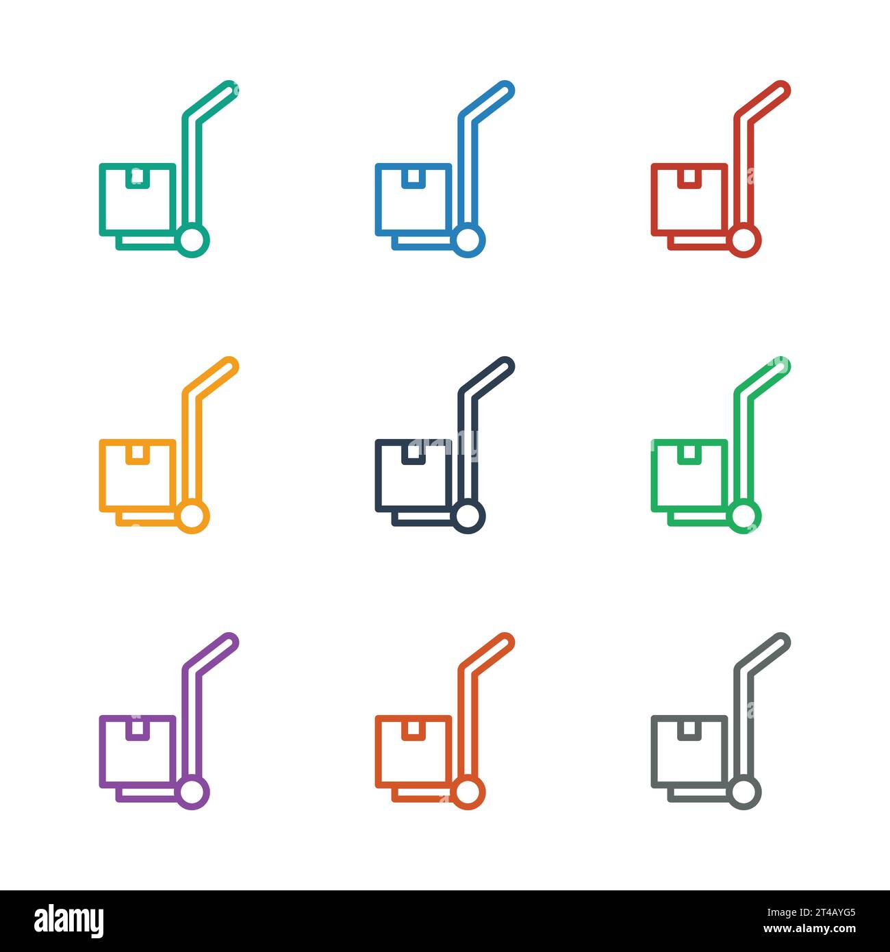 Cargo on cart icon white background Royalty Free Vector Stock Vector ...