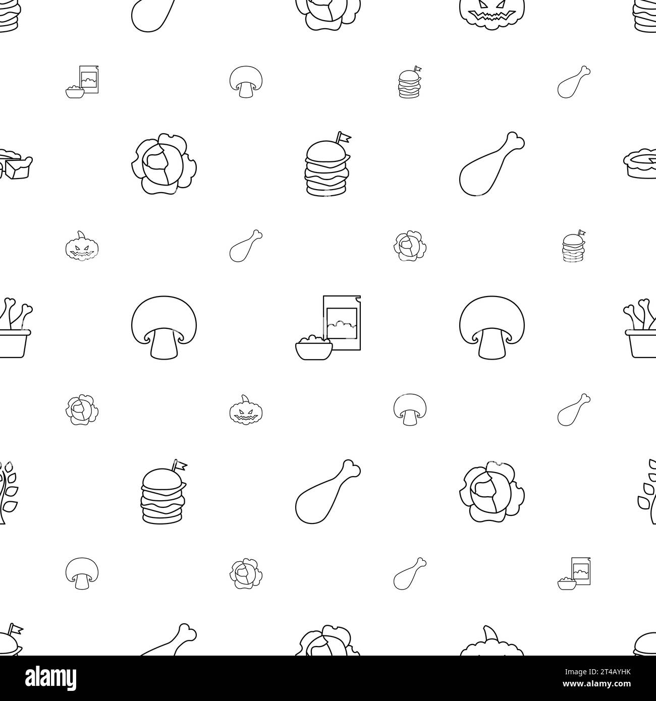Nutrition icons pattern seamless white background Vector Image Stock ...