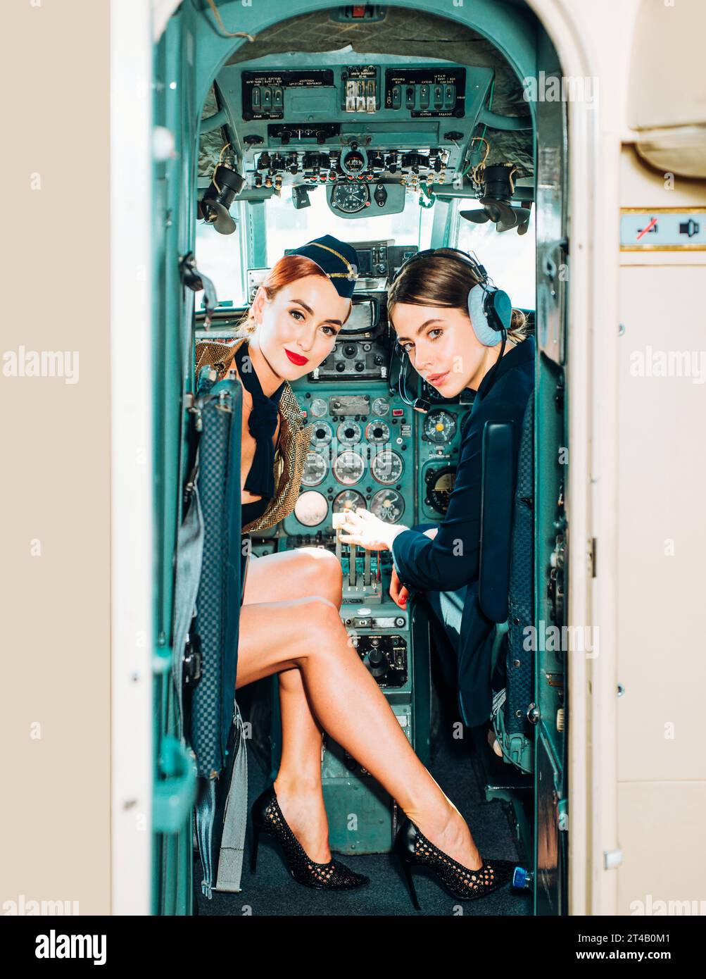 Pilot and Stewardess. Wishes a successful flight. Avia company persons ...