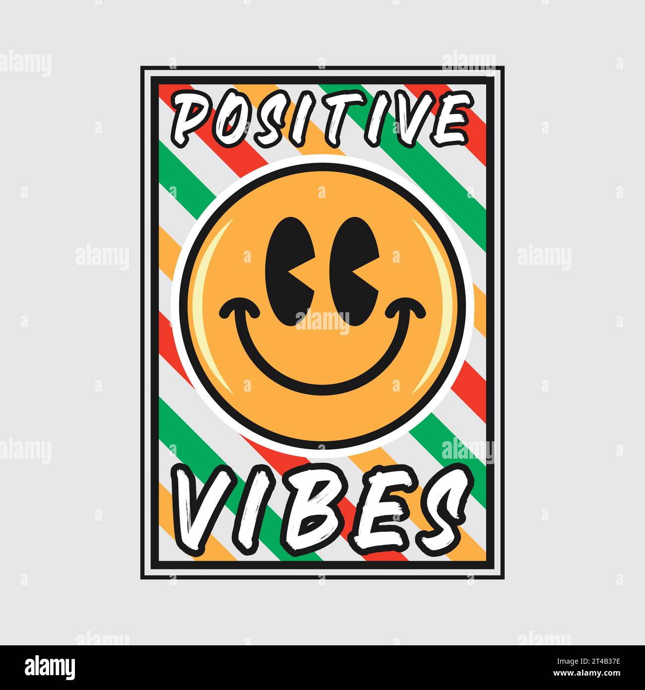 Smile face emoji with positive vibes phrase. Positive quotes ...