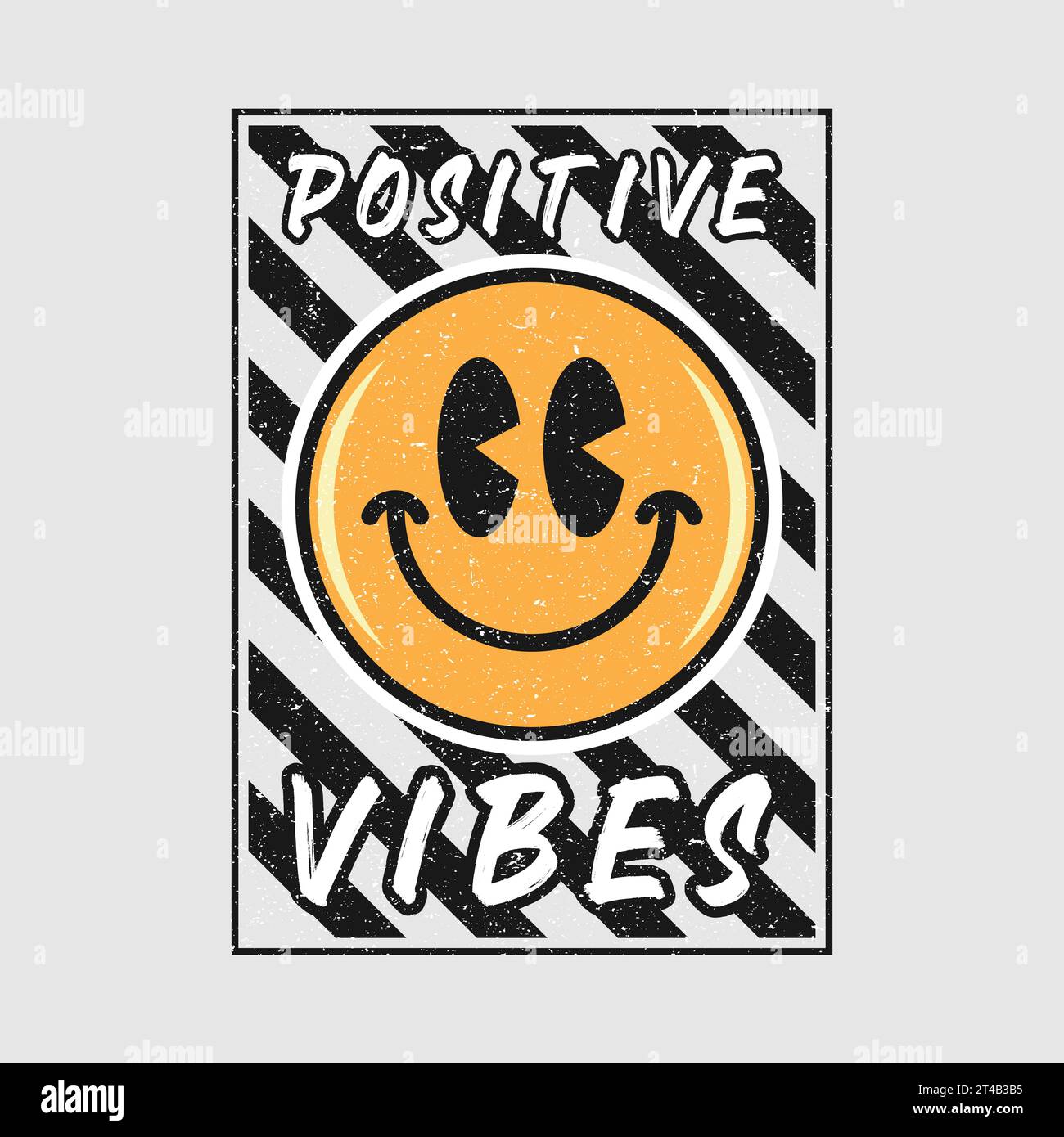 Smile face emoji with positive vibes phrase. Positive quotes ...