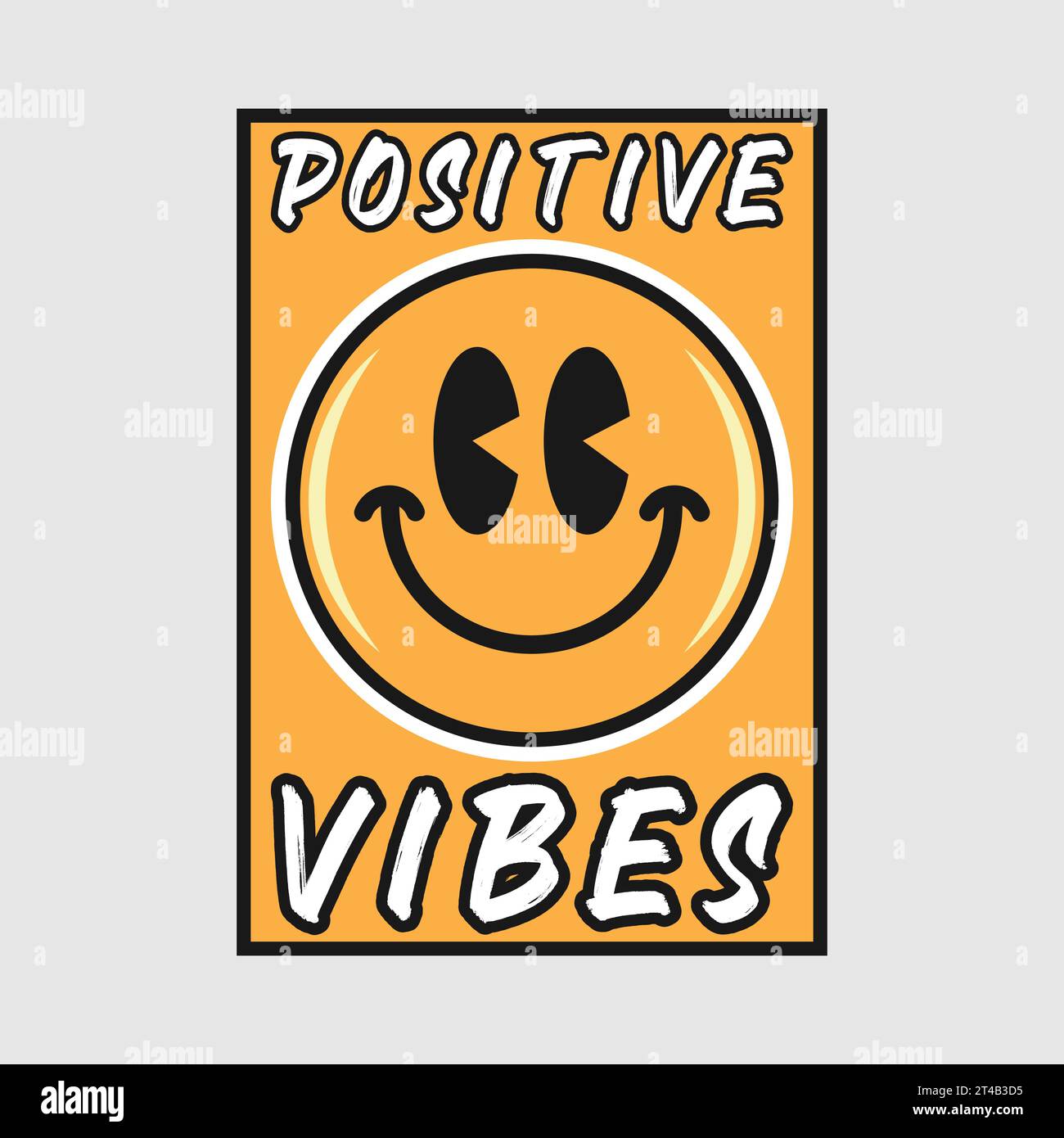Smile face emoji with positive vibes phrase. Positive quotes ...