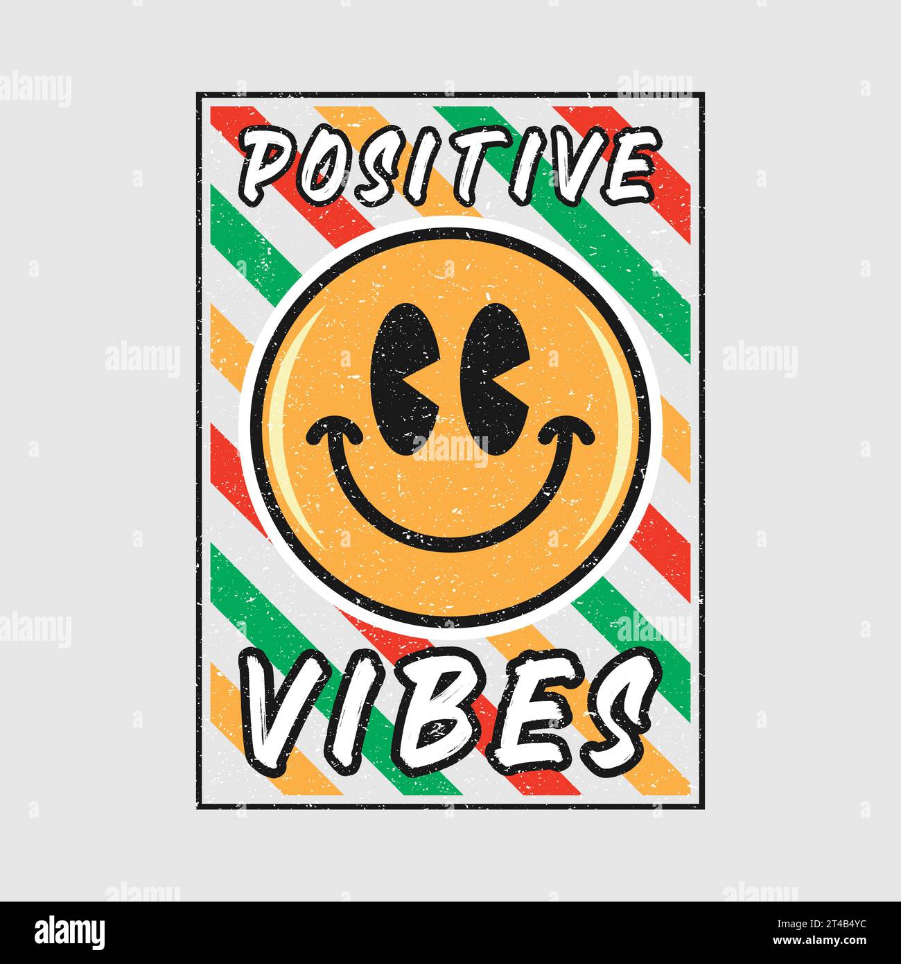 Smile face emoji with positive vibes phrase. Positive quotes ...