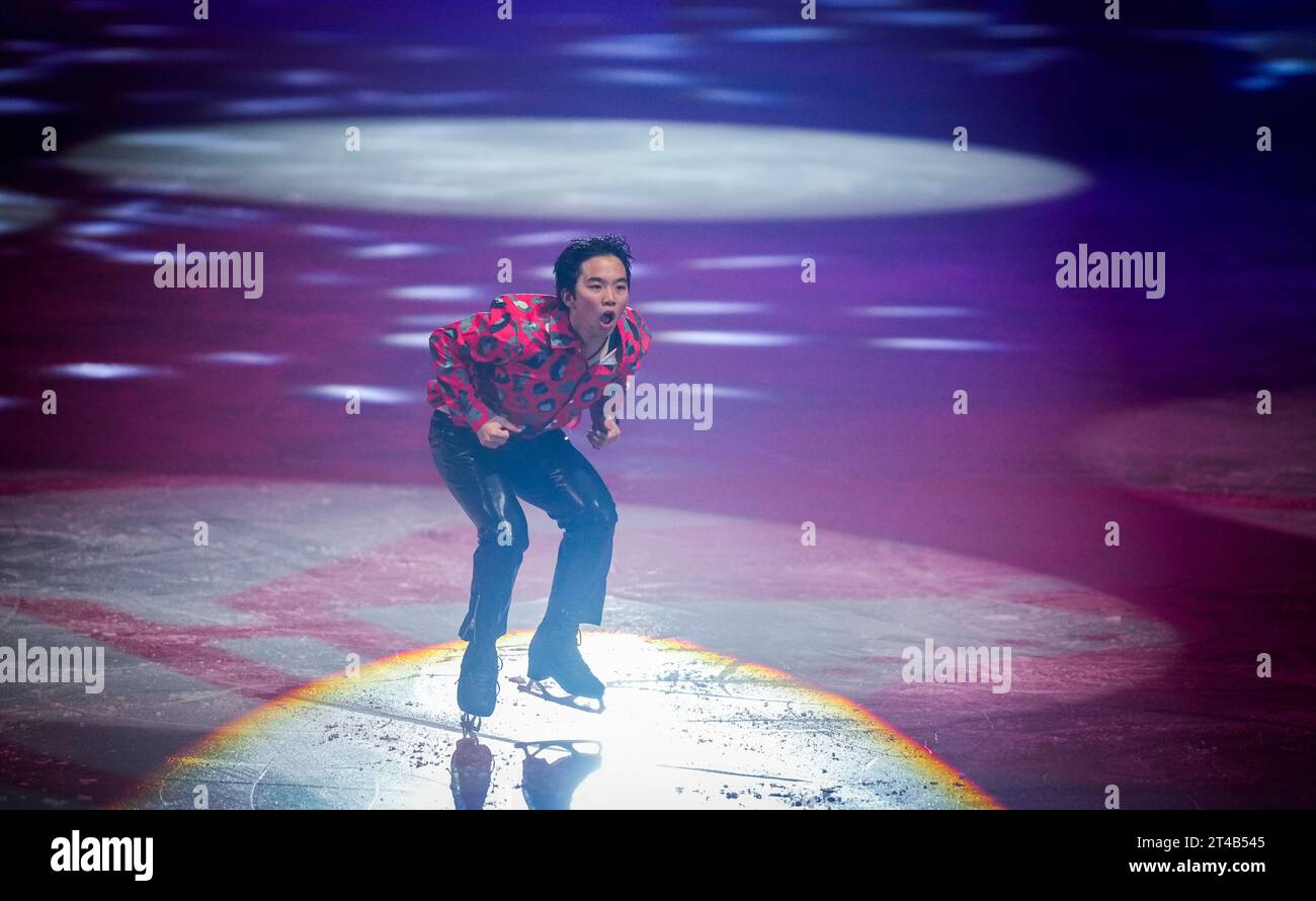 Kazuki Tomono of Japan skates during the exhibition gala at the ISU ...